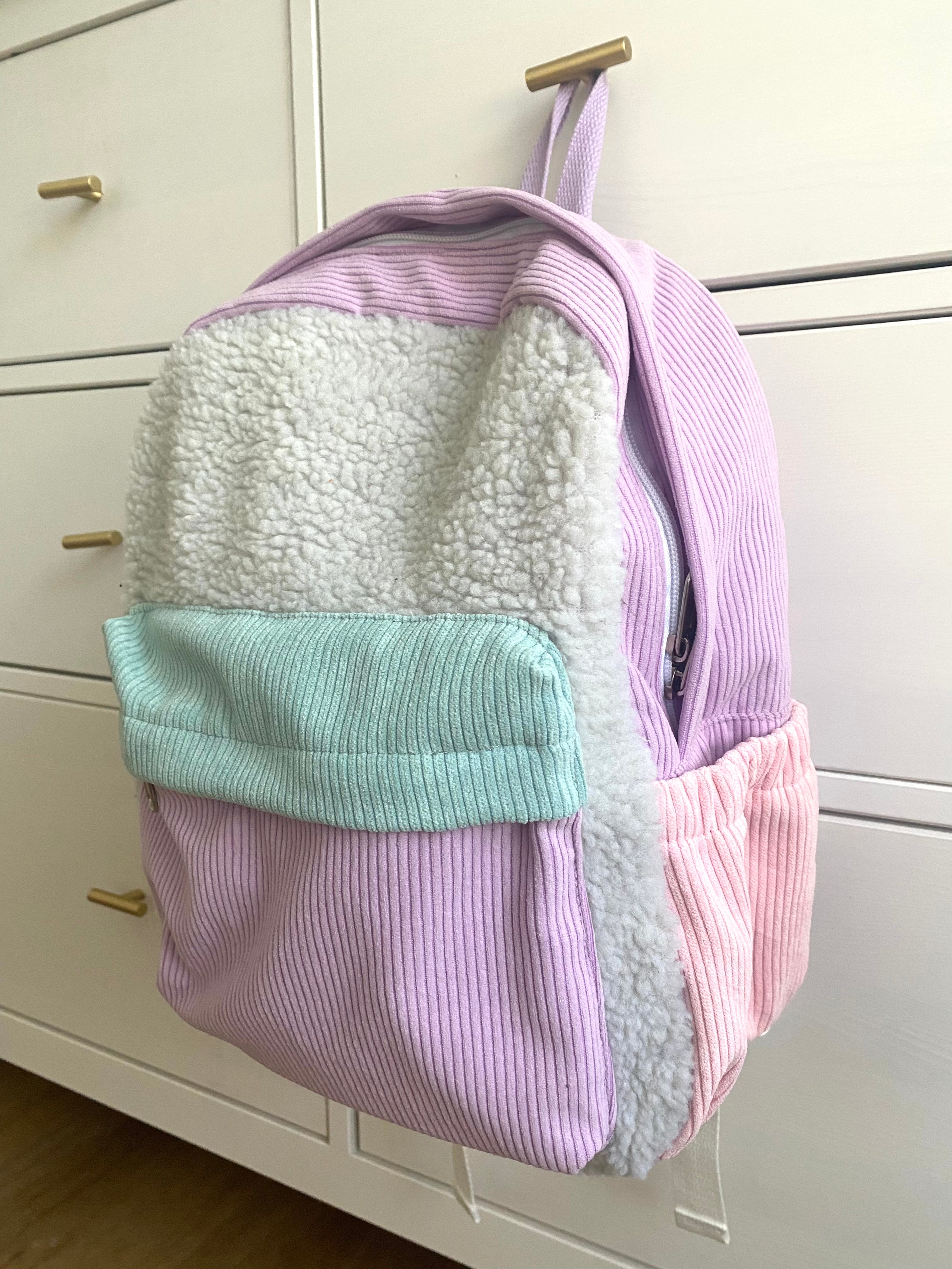 LILLA backpack - girls corduroy backpack – Navy Lane